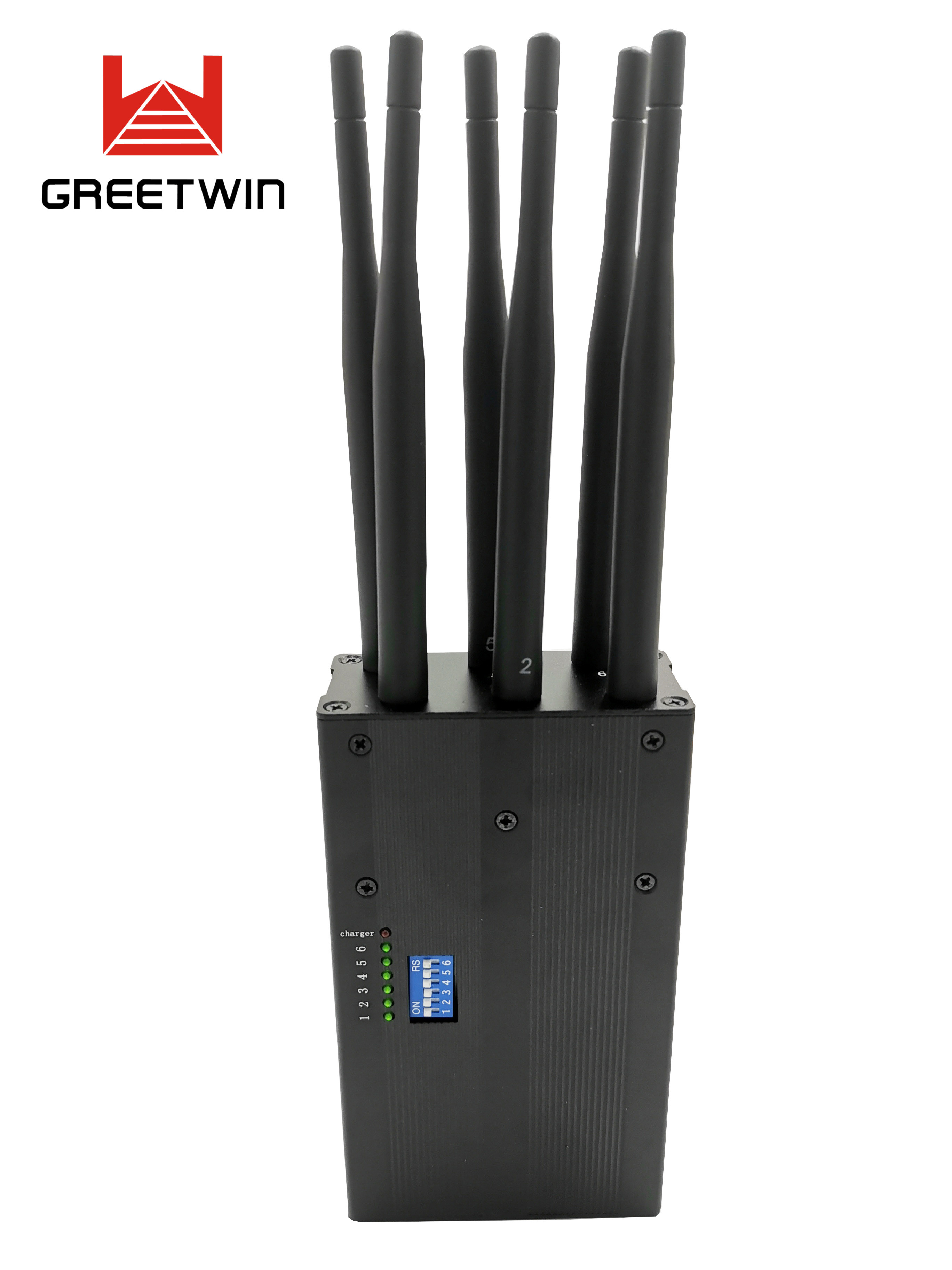 Jammer de sinal de celular compacto com 6 antenas bloqueiam todas as bandas de frequência da ...